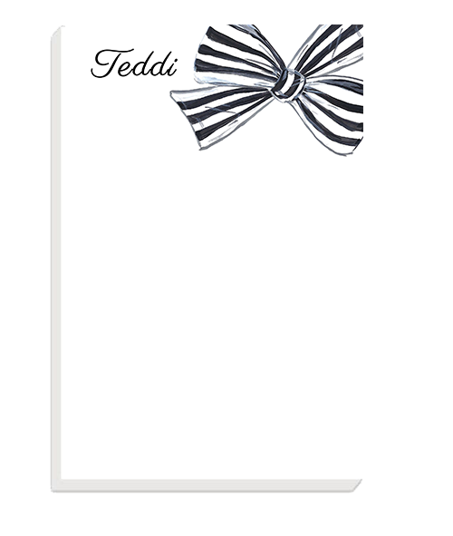 Personalized Black Bow Notepad – Timree