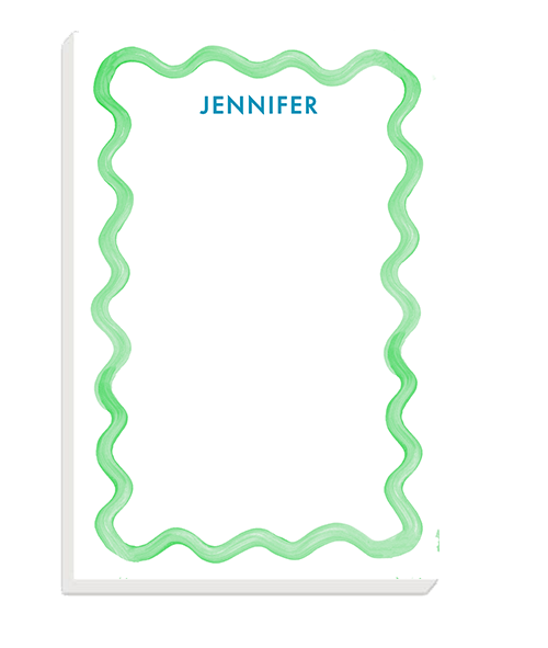 Personalized Mint and Teal Wavy Notepad – Timree