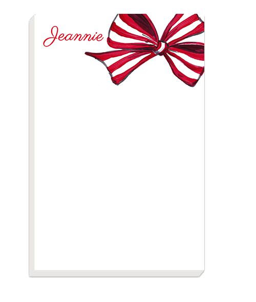 Personalized Red Bow Notepad – Timree