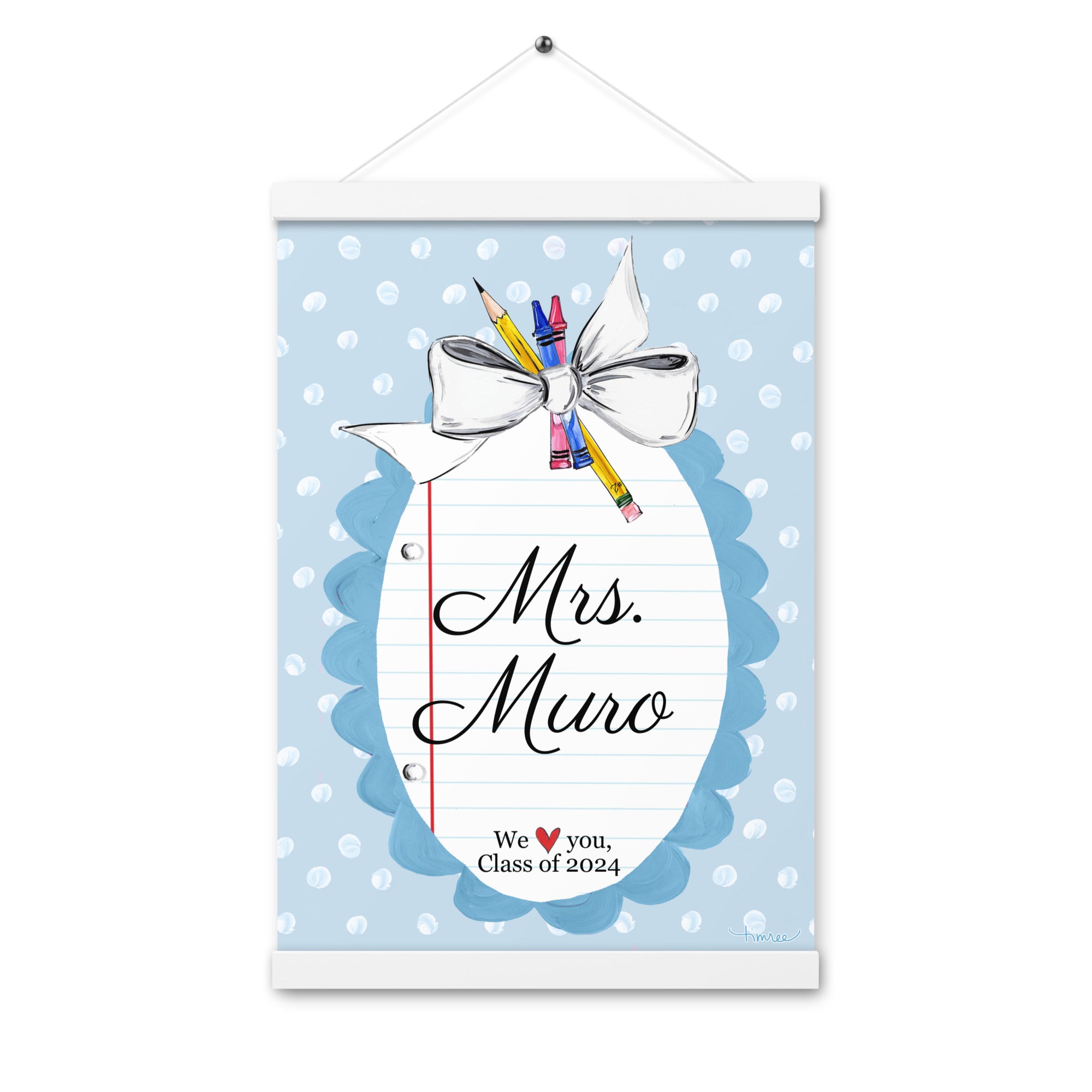 Personalized Teacher Classroom Poster (Blue) – Timree