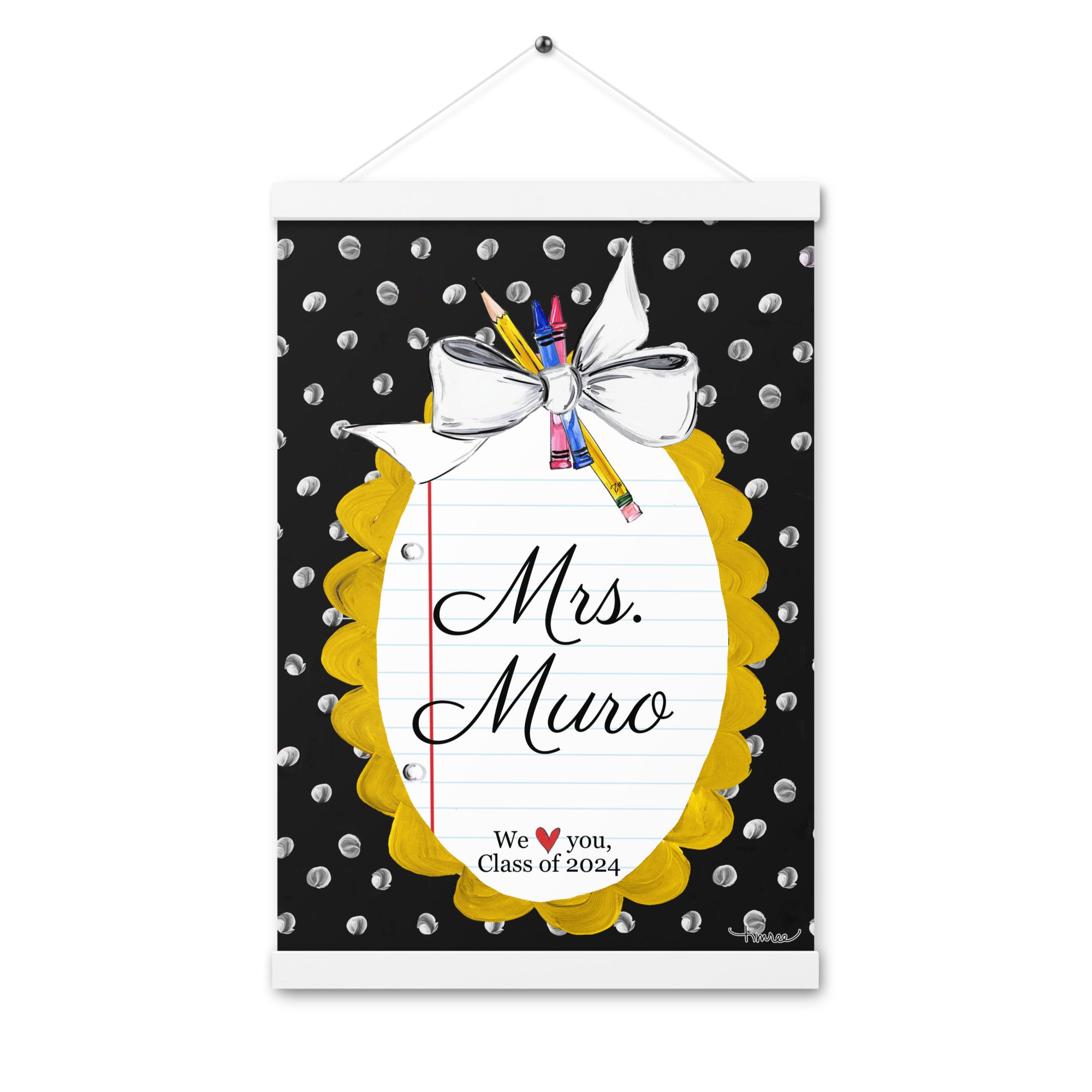 Personalized Teacher Classroom Poster (Black) – Timree